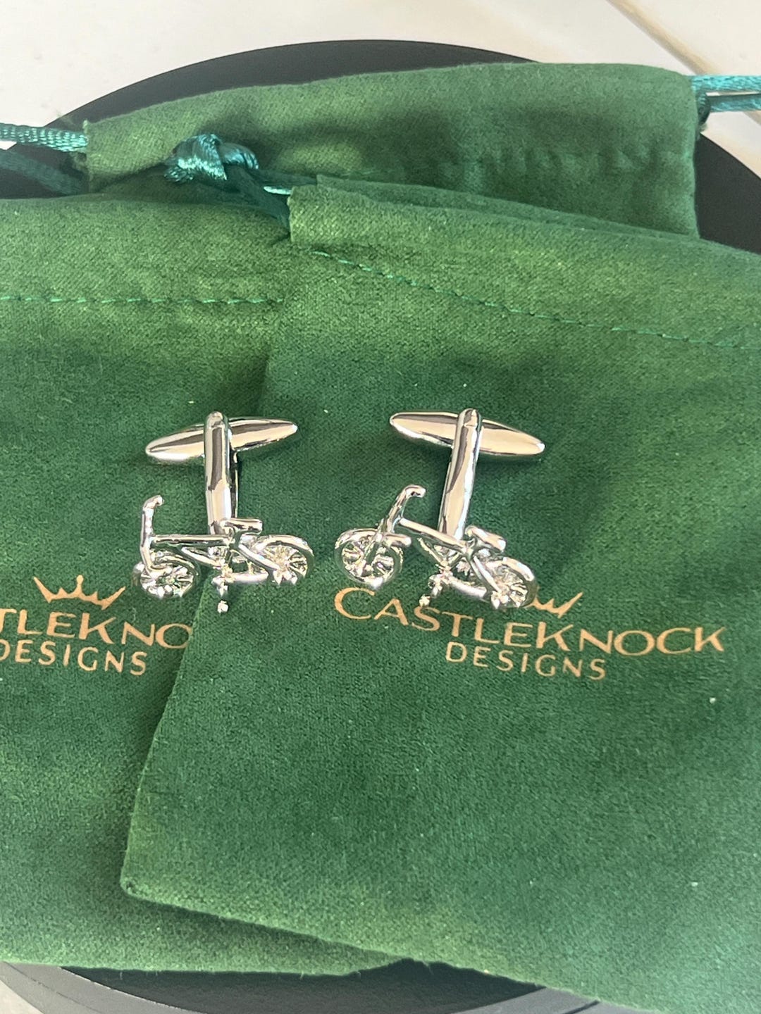 Silver Bicycle Cufflinks Cycling Inspired Men's Jewelry Bike ...