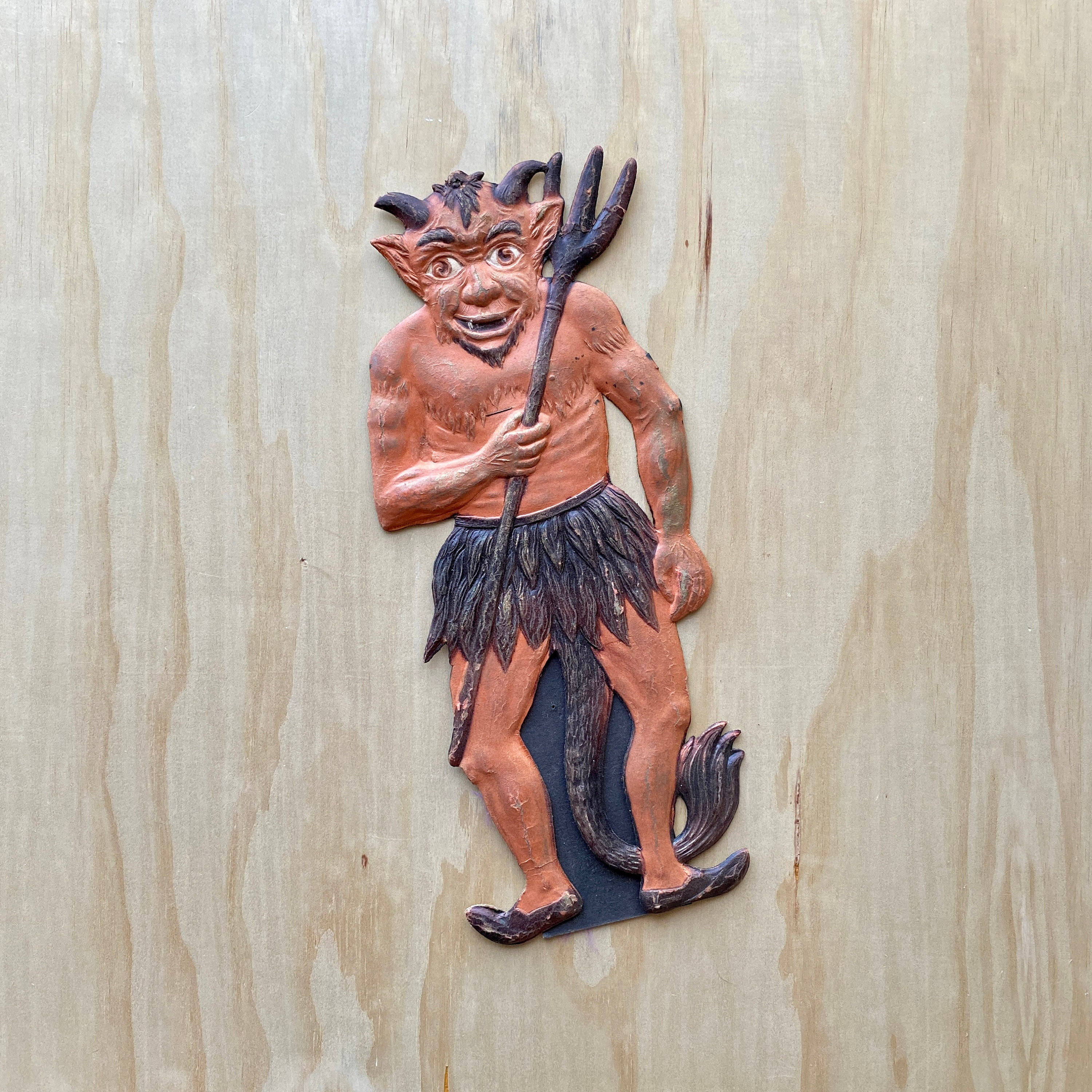 Krampus Devil | Antique German Cardboard Embossed Die Cut Halloween ...