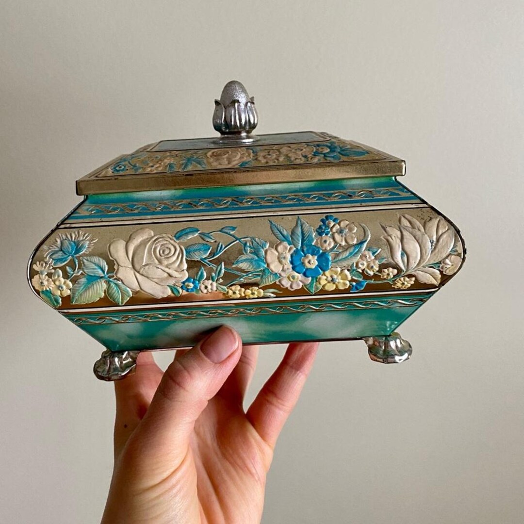 Vintage Tin English Blue Bird Toffee Candy Harry Vincent Worcestershire ...