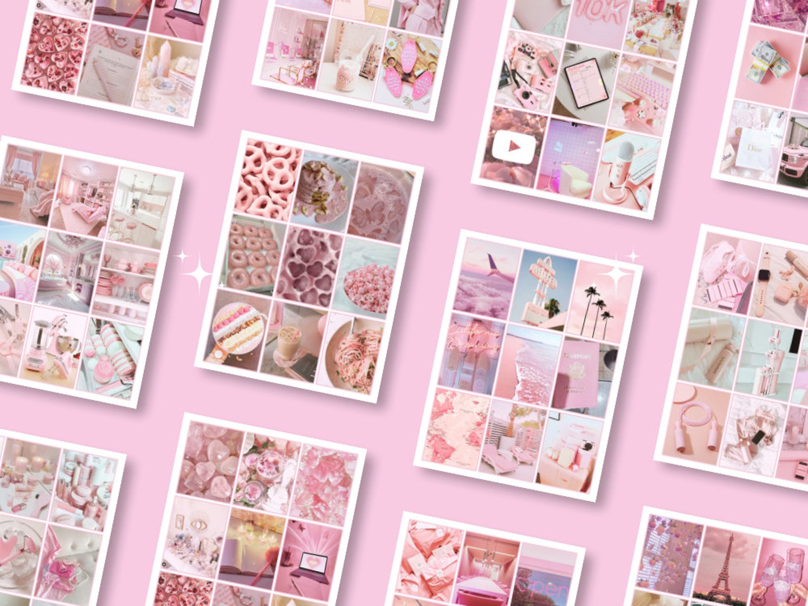 Pink Vision Board Kit | Manifestation Kit | Printable Vision Board ...