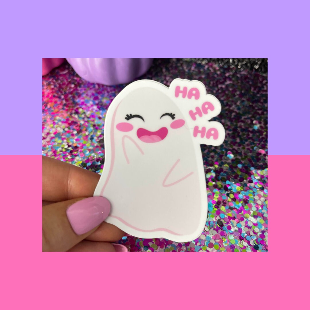 Laughing Pink Ghost Sticker Cute 3 Die-cut Vinyl - Etsy