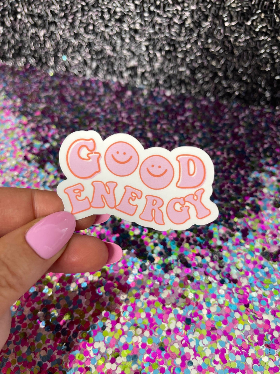 Good Energy Retro Preppy Sticker | Cute 3" Die-cut Vinyl Sticker ...