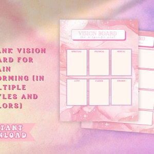 Pink Aesthetic Vision Board Starter Kit for Women, Pink Mood Board ...