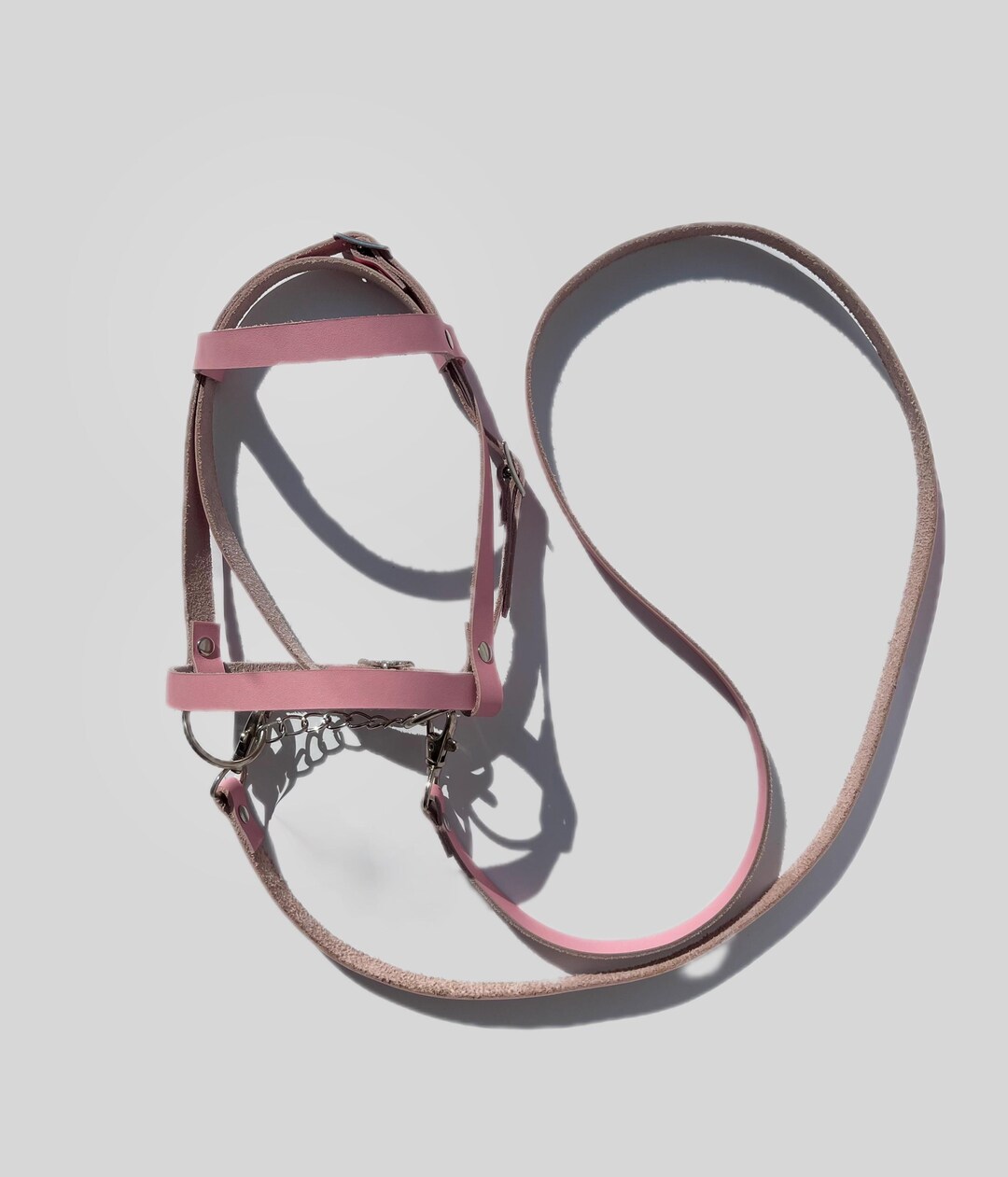 100% REAL LEATHER Hobby Horse Bridle pink Bridle for Hobbyhorse, High ...