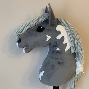 Grey Pinto Hobby Horse (stick Horse, Hobbyhorse With Tack) - Etsy