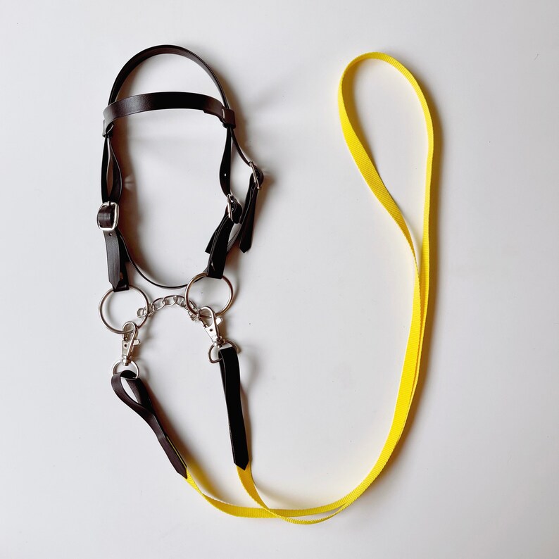 Black Leather Bridle for Hobby Horses With Yellow Reins - Etsy