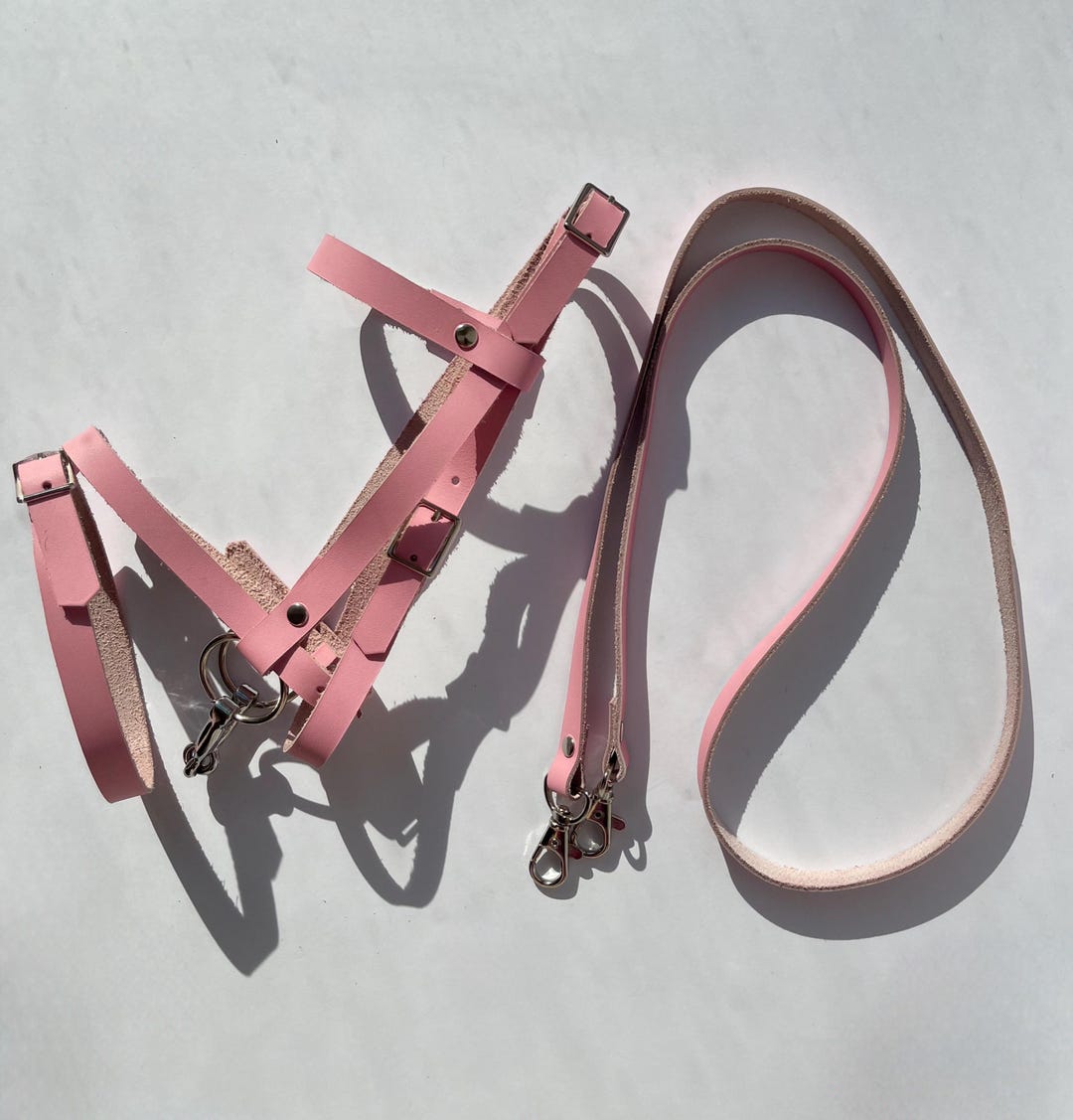 100% REAL LEATHER English Hobby Horse Bridle pink Bridle for a ...