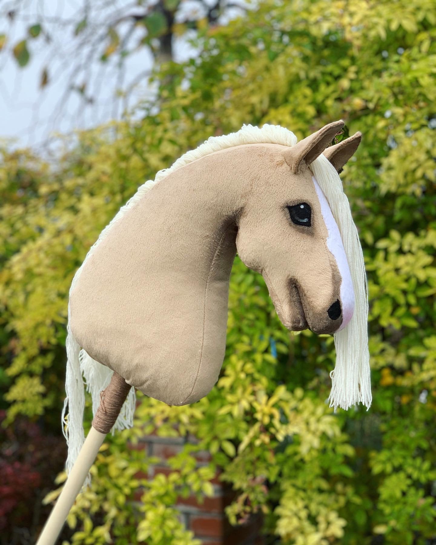 Light Palomino Hobby Horse with long mane stick hobby horse | Etsy