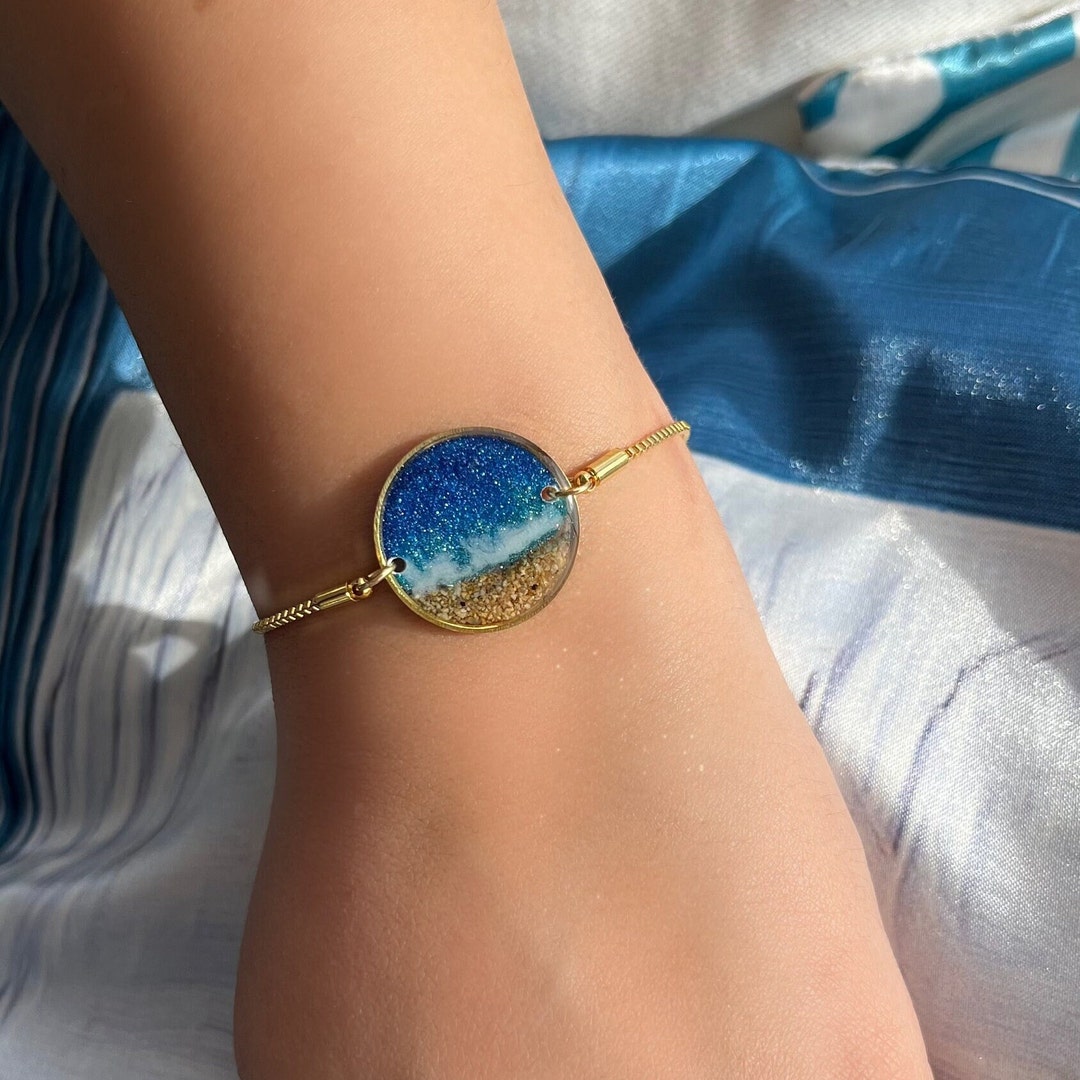 Ocean Bracelet, Resin Sea Inspired Bracelet, Handmade Ocean & Beach ...
