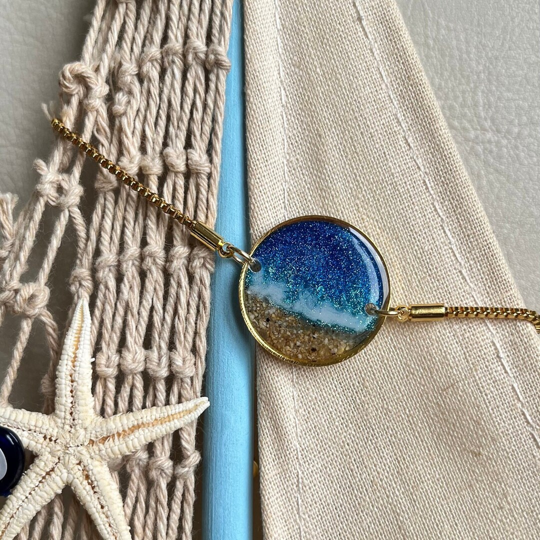 Ocean Bracelet, Resin Sea Inspired Bracelet, Handmade Ocean & Beach ...