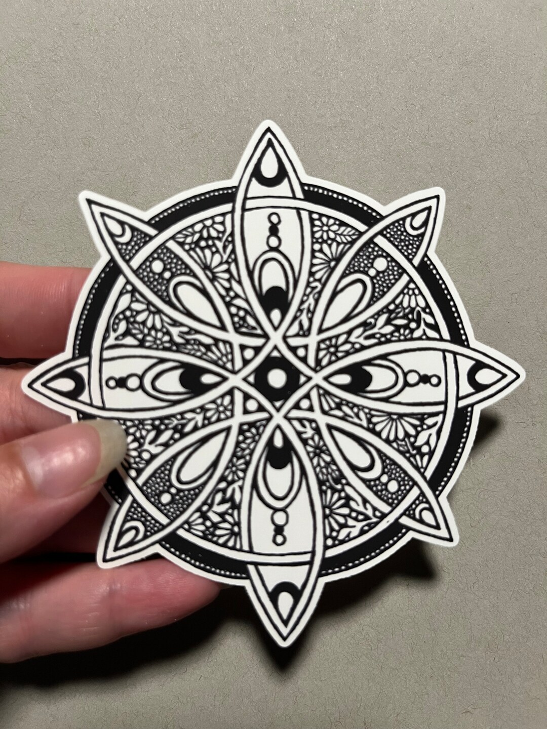 Ornate Floral Mandala Sticker, Mandala Sticker, Vinyl Sticker ...