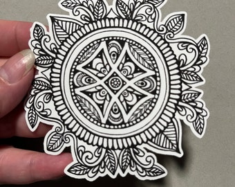 Ornate Floral Mandala Sticker, Mandala Sticker, Vinyl Sticker ...