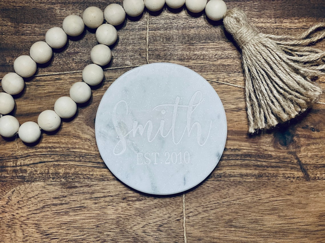 Personalized Marble Coasters Custom Laser Engraved Coasters | Etsy