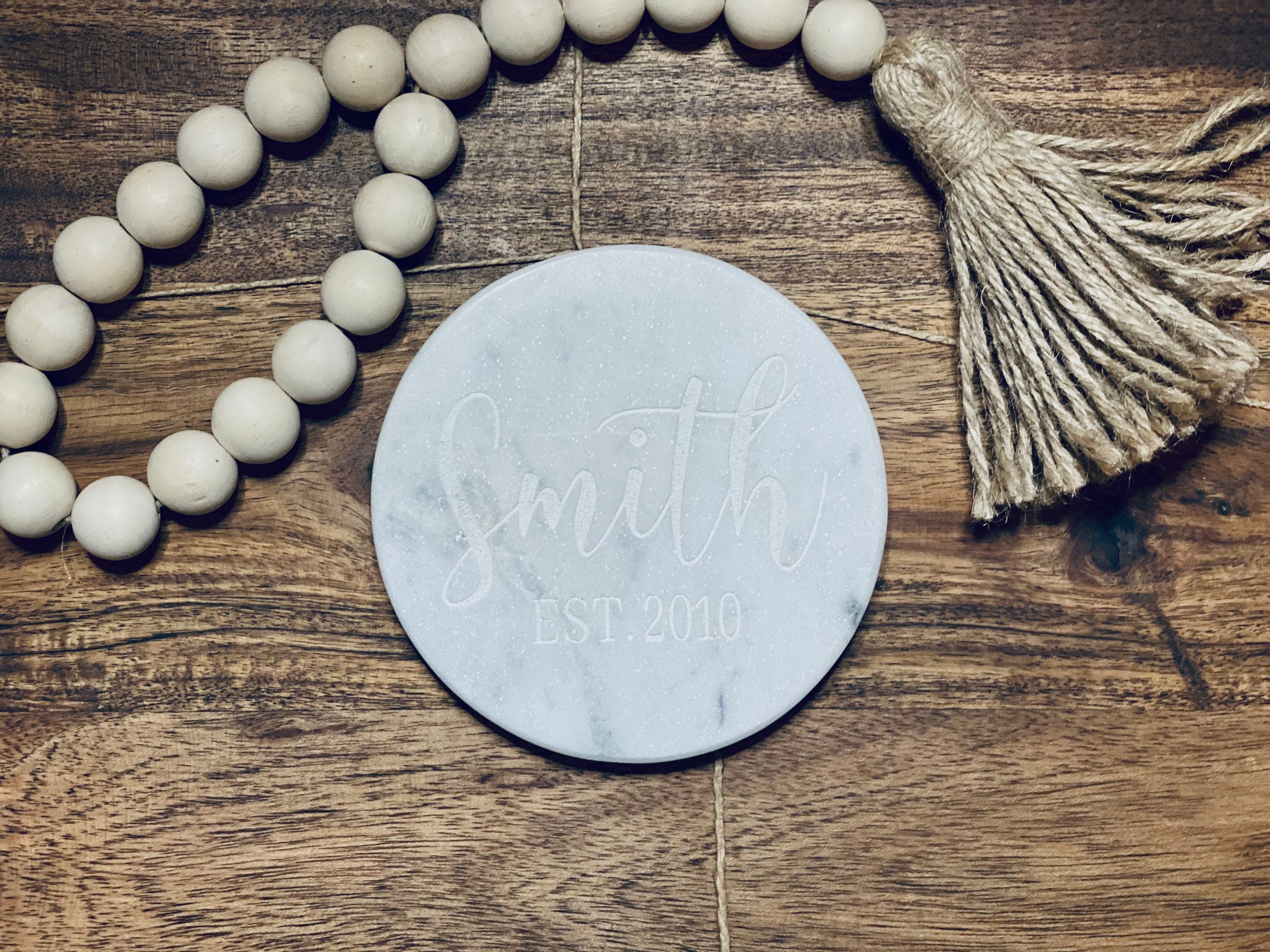 Personalized Marble Coasters Custom Laser Engraved Coasters | Etsy