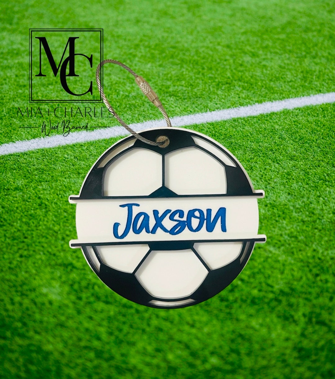 Soccer Bag Tag, Name Bag Tag, Soccer Keychain, Personalized Soccer Bag ...