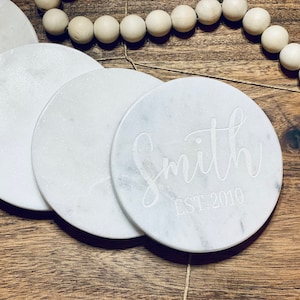 Personalized Marble Coasters Custom Laser Engraved Coasters | Etsy