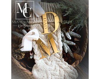 Stocking Name Tags Gold Colored Brass Stocking Markers Hand Stamped ...