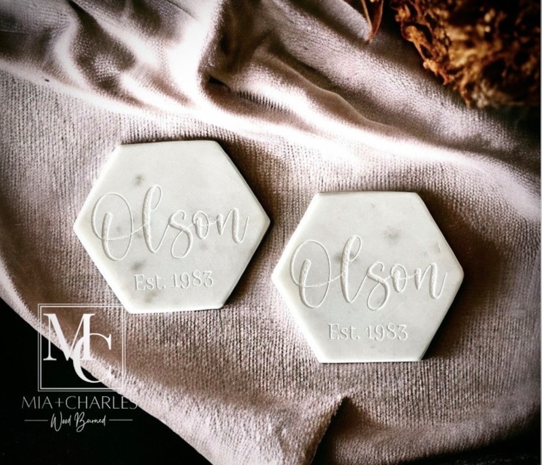 Personalized Marble Coasters, Custom Engraved Coasters, Wedding Gift ...