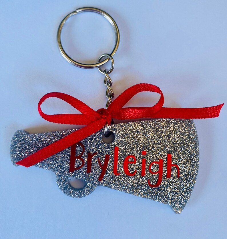 Cheer Megaphone Keychain Cheer Keychain Personalized Cheer - Etsy