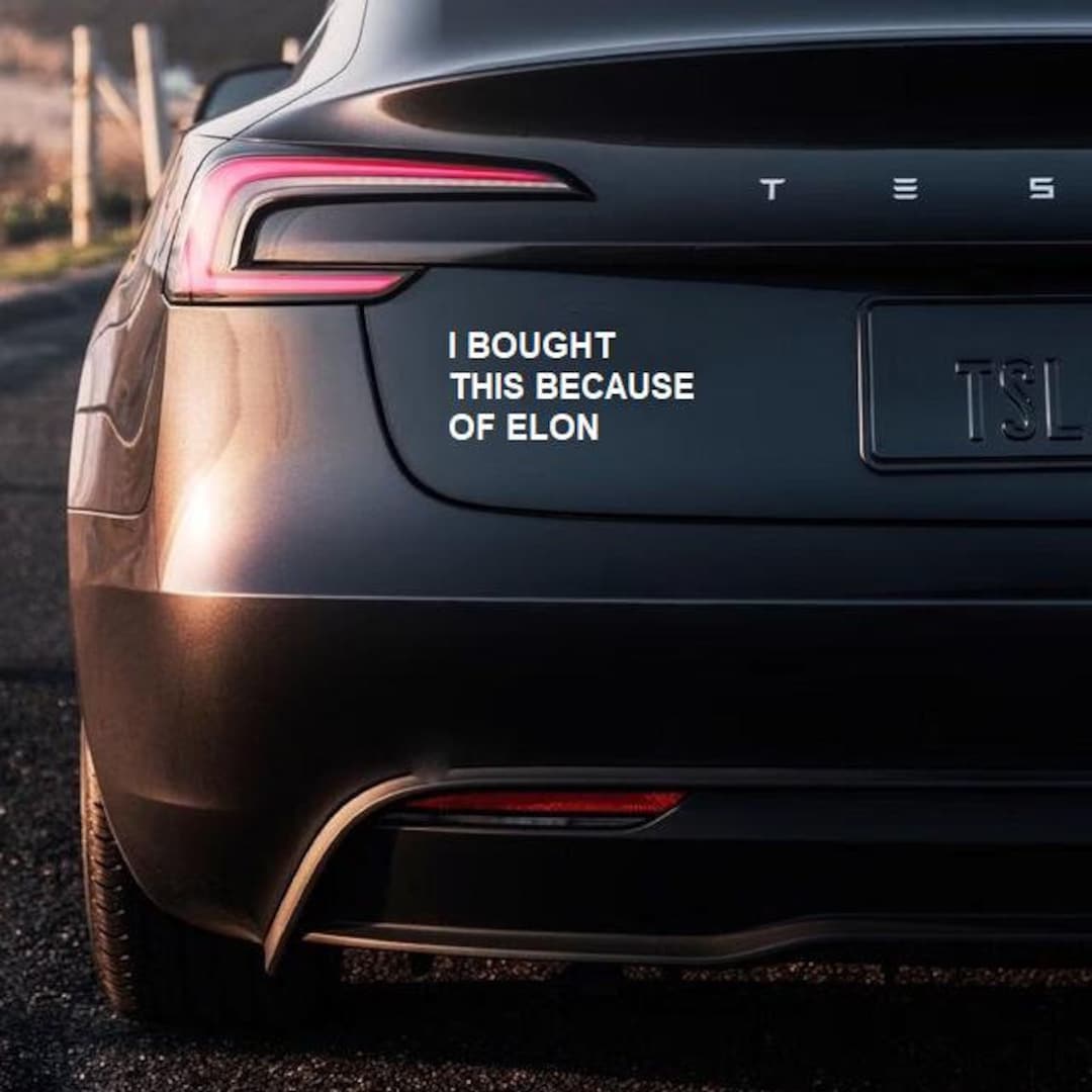 Tesla Pro Elon Love Sticker "i Brought This Because of Elon" - Etsy