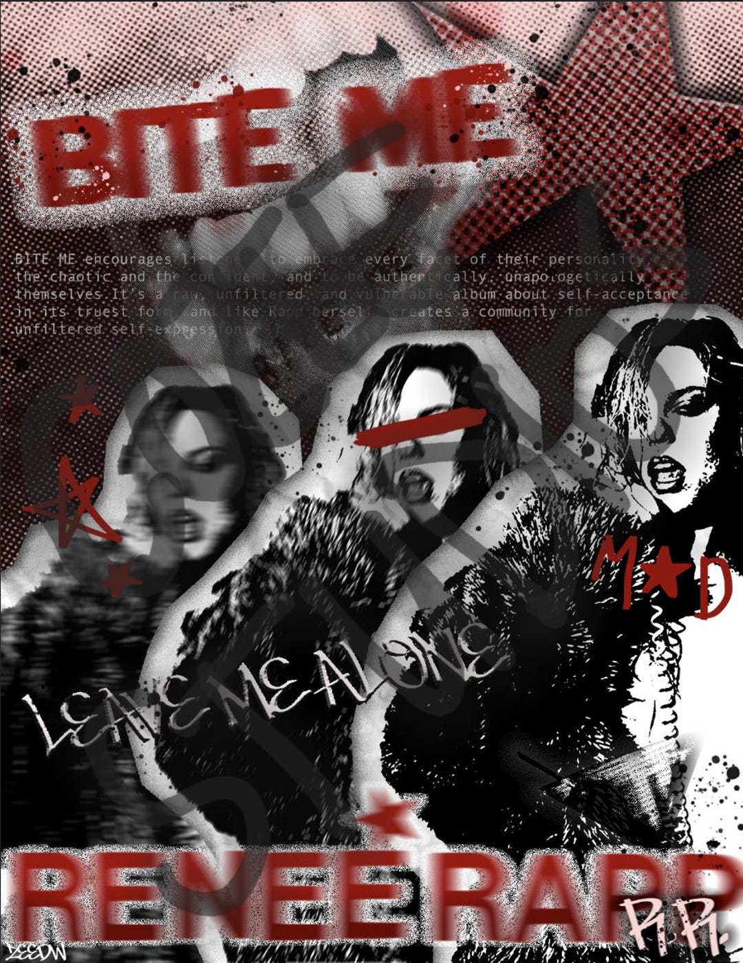 Reneé Rapp Poster|original Design|y2k|grunge|trendy|bite Me - Etsy