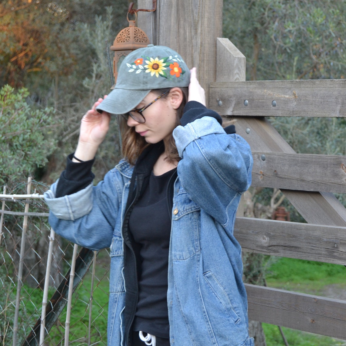 Women's Baseball Cap, Baseball Hats for Women, Embroidered Hats, Flower ...