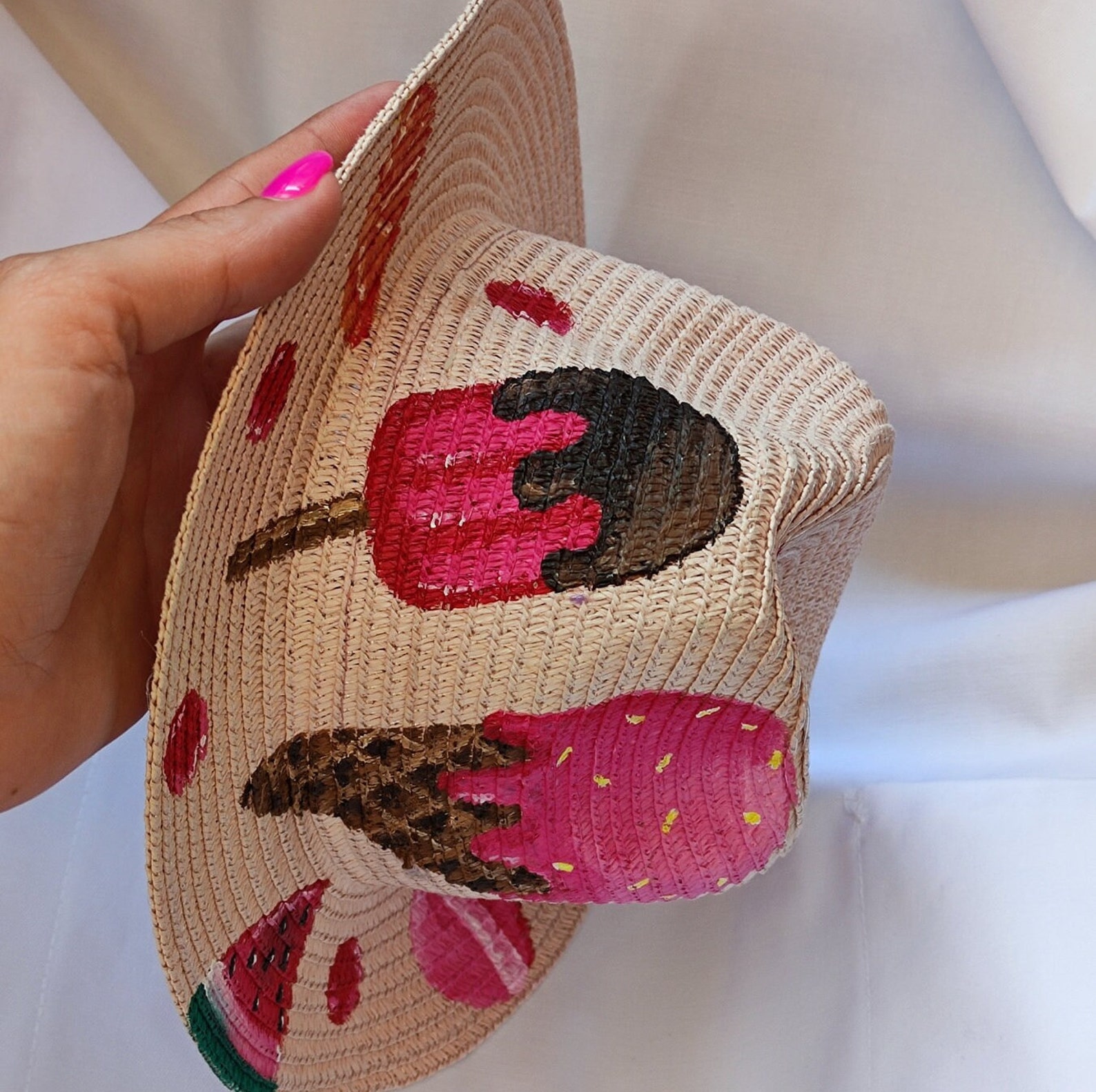 Hand Painted Kids Panama Hat, Candies Summer Fedora - Etsy