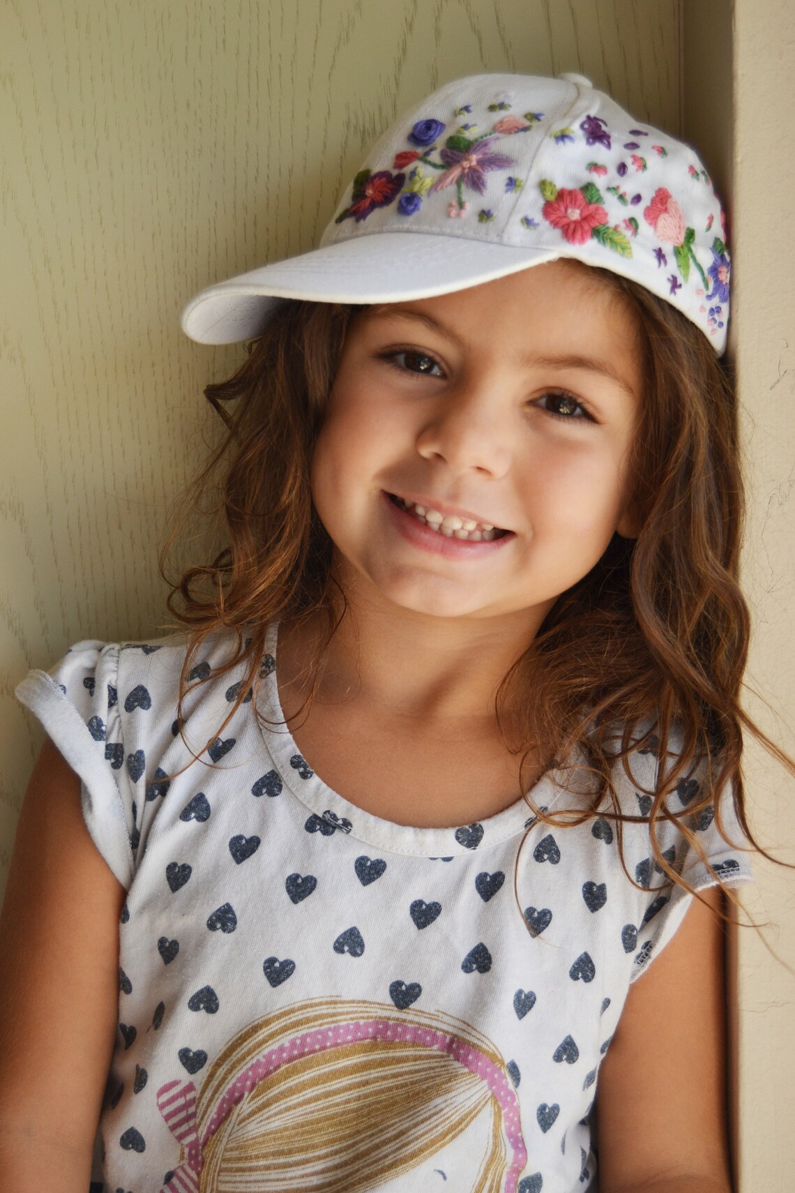 Hand Embroidery Girl Hat Baseball Cap Kids Cap Flower Hat - Etsy