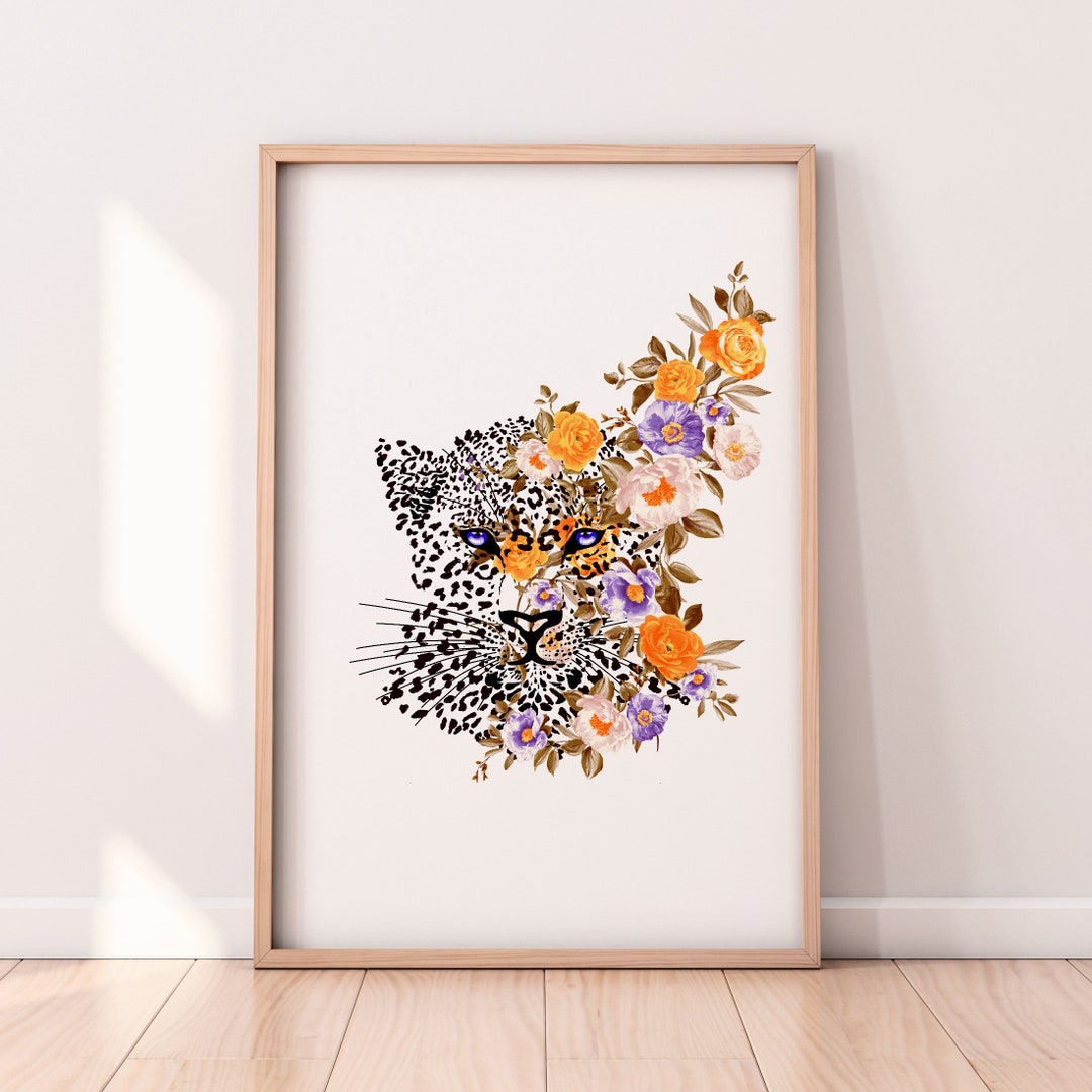 Floral Leopard Print: Boho Nursery Wall Art (digital Download) - Etsy