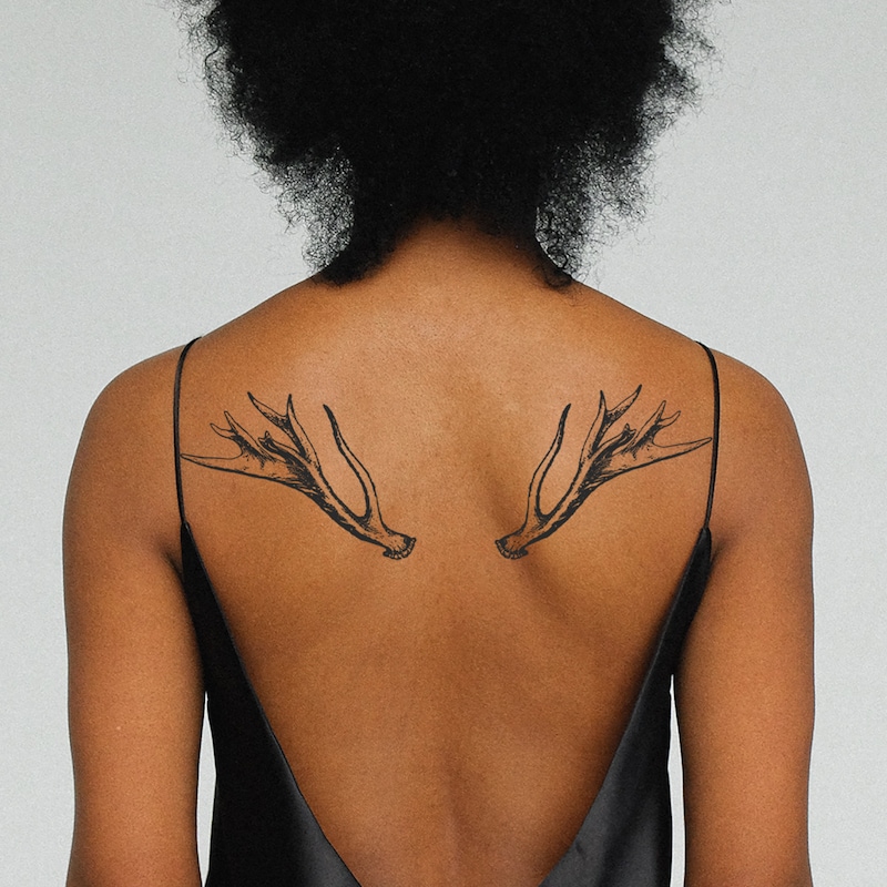 Antler Tattoo Etsy