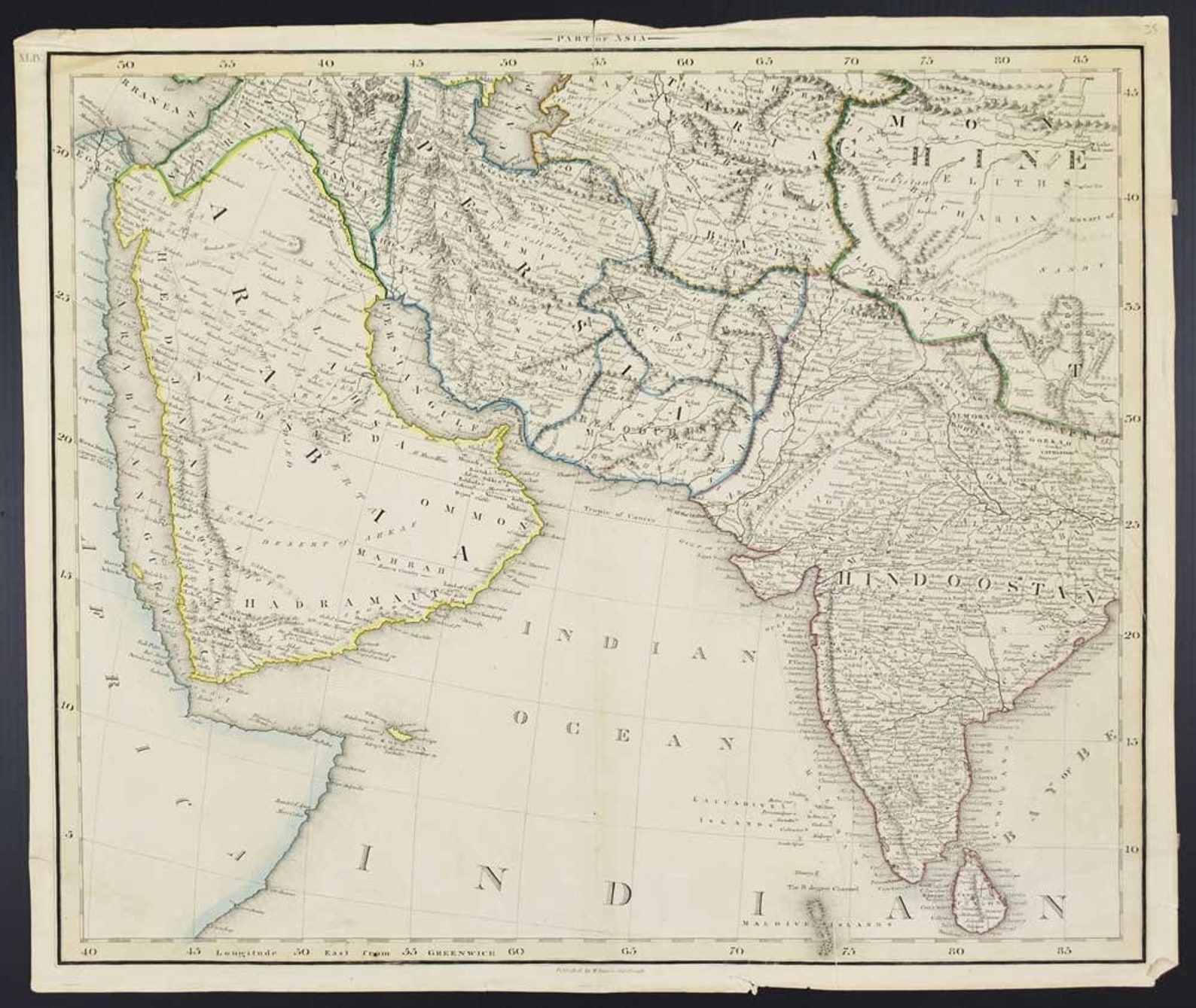 Part of Asia Map - Panel XLIV - William Lizars Map - 1830 - Etsy