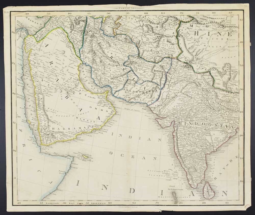Part of Asia Map - Panel XLIV - William Lizars Map - 1830 - Etsy
