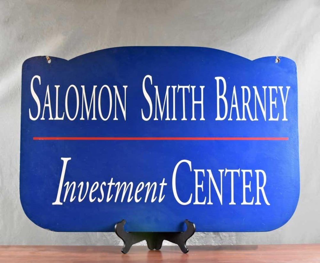 Vintage Salomon Smith Barney Sign - Now Morgan Stanley - Large Wooden ...