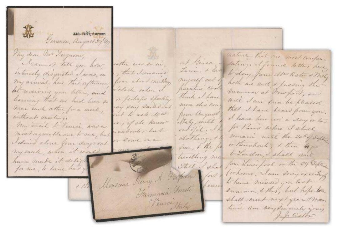 John Jacob Astor III Letter to Henry A. Ferguson - 1877 - Etsy