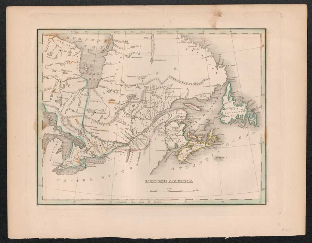 1835 Antique Map of British America | Canada - Bradford - Old Map of ...