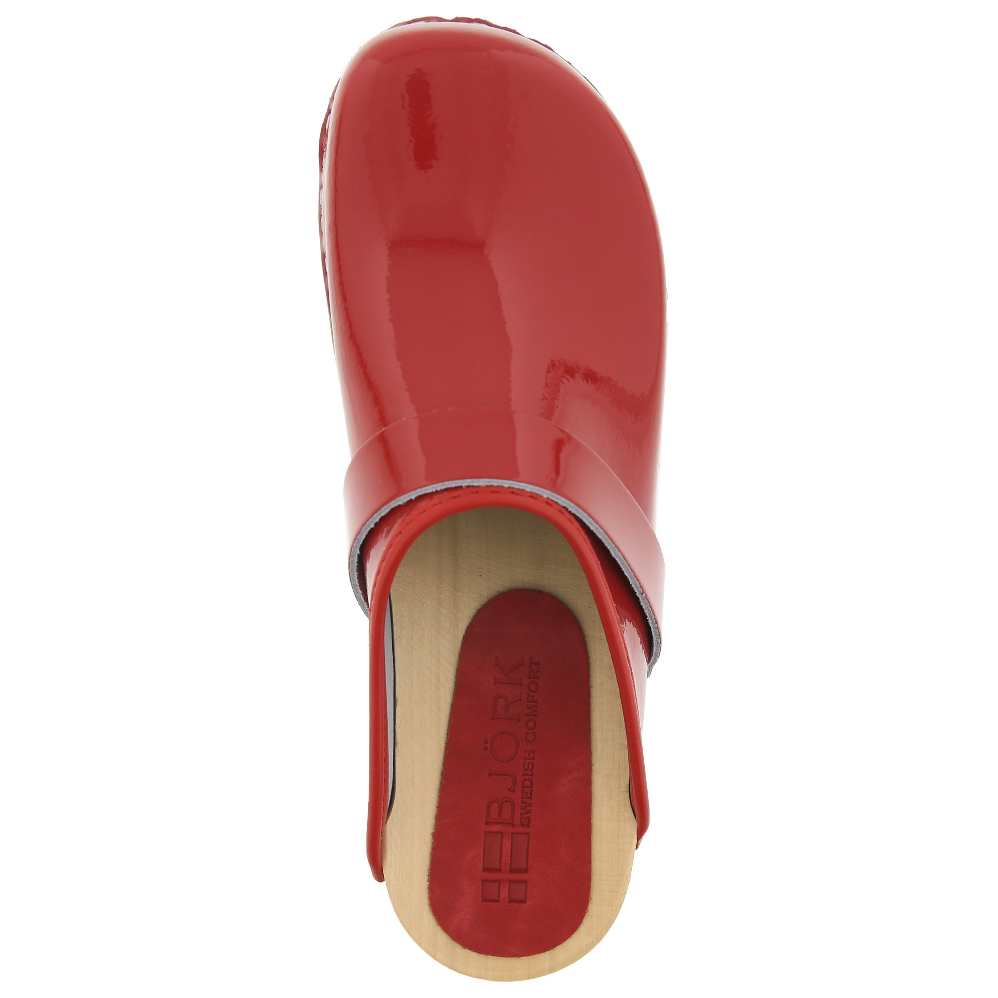Leia Classic Wood Clogs in Red Patent Leather - Etsy