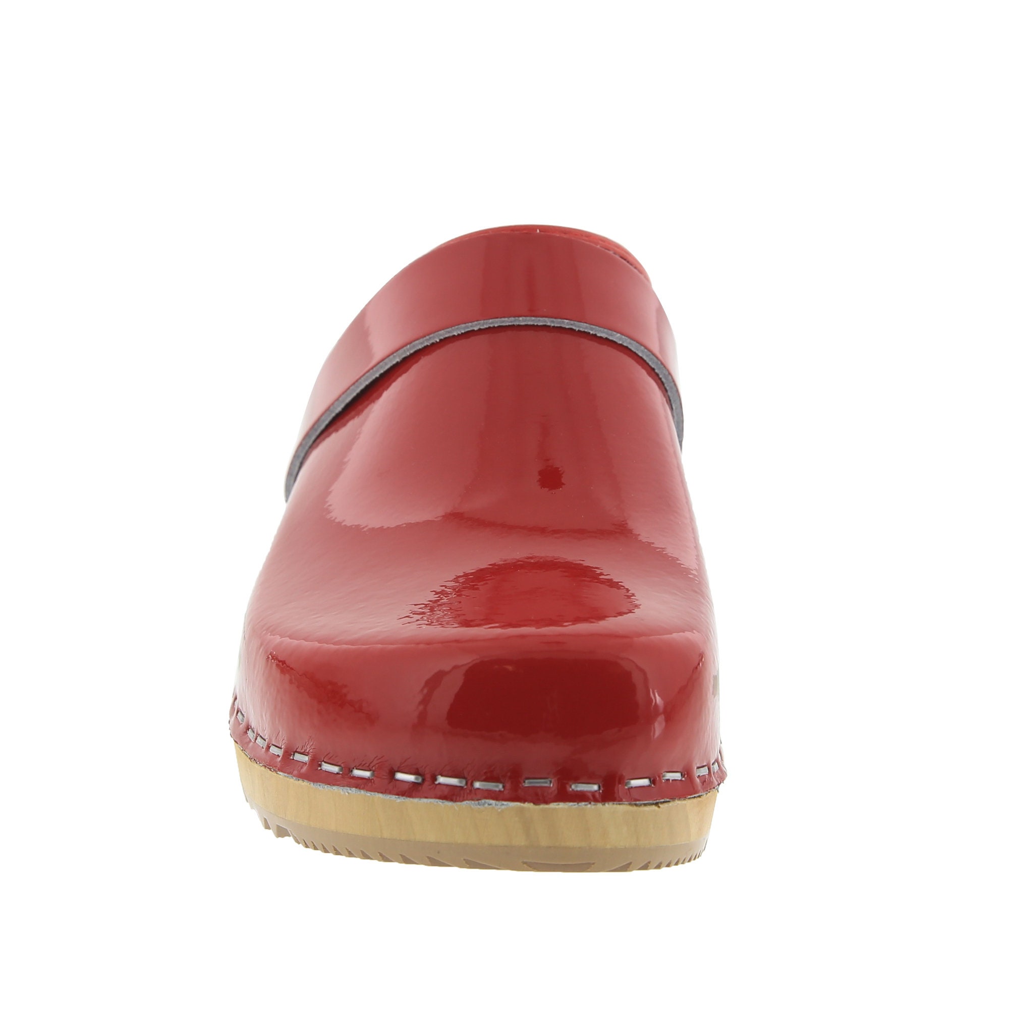 Leia Classic Wood Clogs in Red Patent Leather - Etsy
