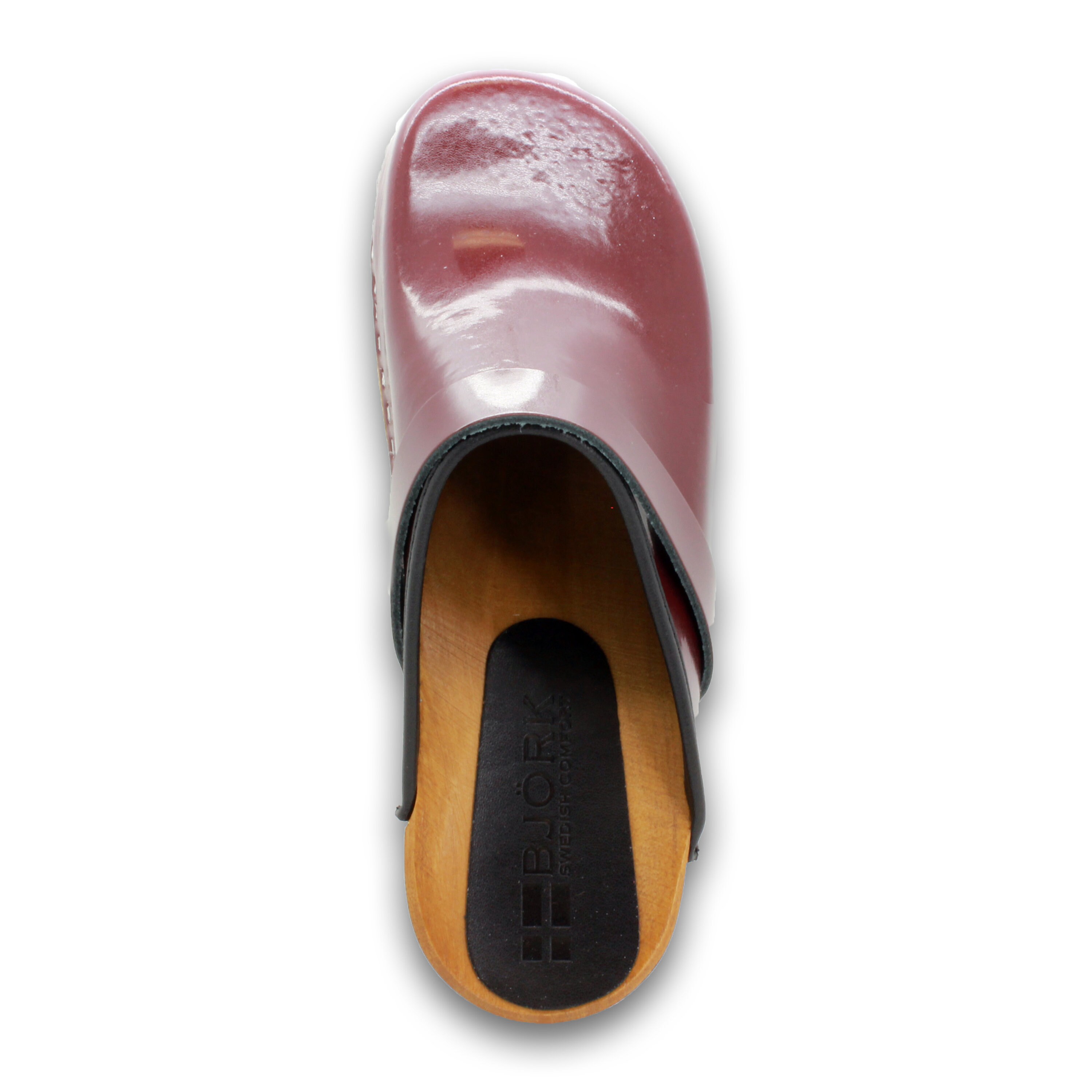 Leia Classic Wood Clogs in Maroon Patent Leather - Etsy