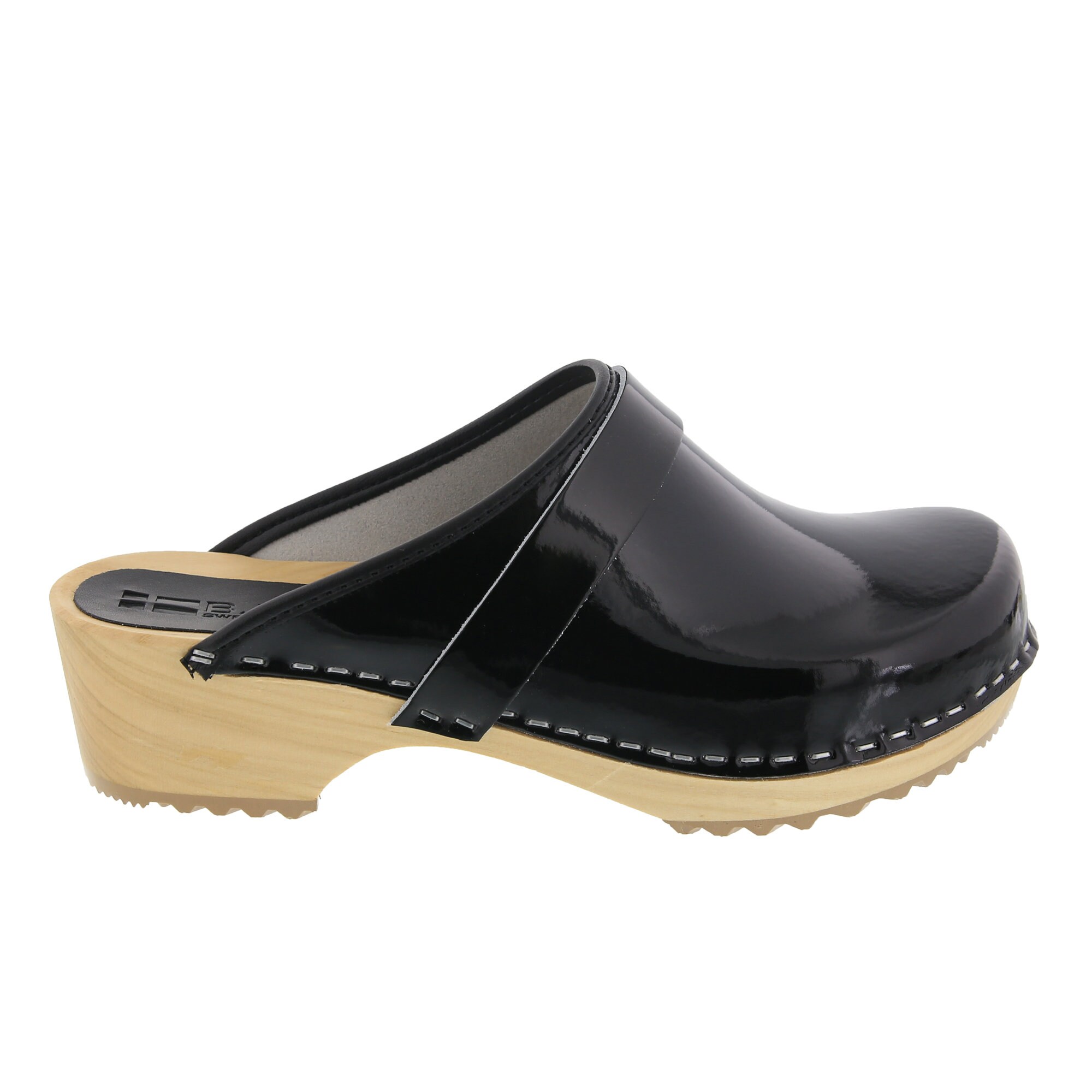 Leia Classic Wood Clogs in Black Patent Leather - Etsy