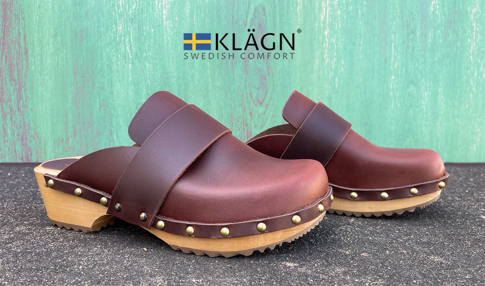 KLÄGN Helvi Wood Open Back Full Grain Leather Clogs in Brown - Etsy