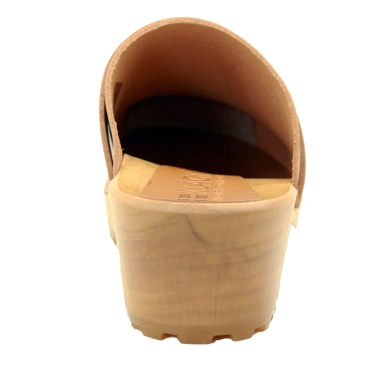 KLÄGN Tuva Wood Open Back Grippy Caramel Veg Tan Leather Clogs - Etsy