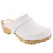 Maja Wood Open Back White Leather Clogs - Etsy
