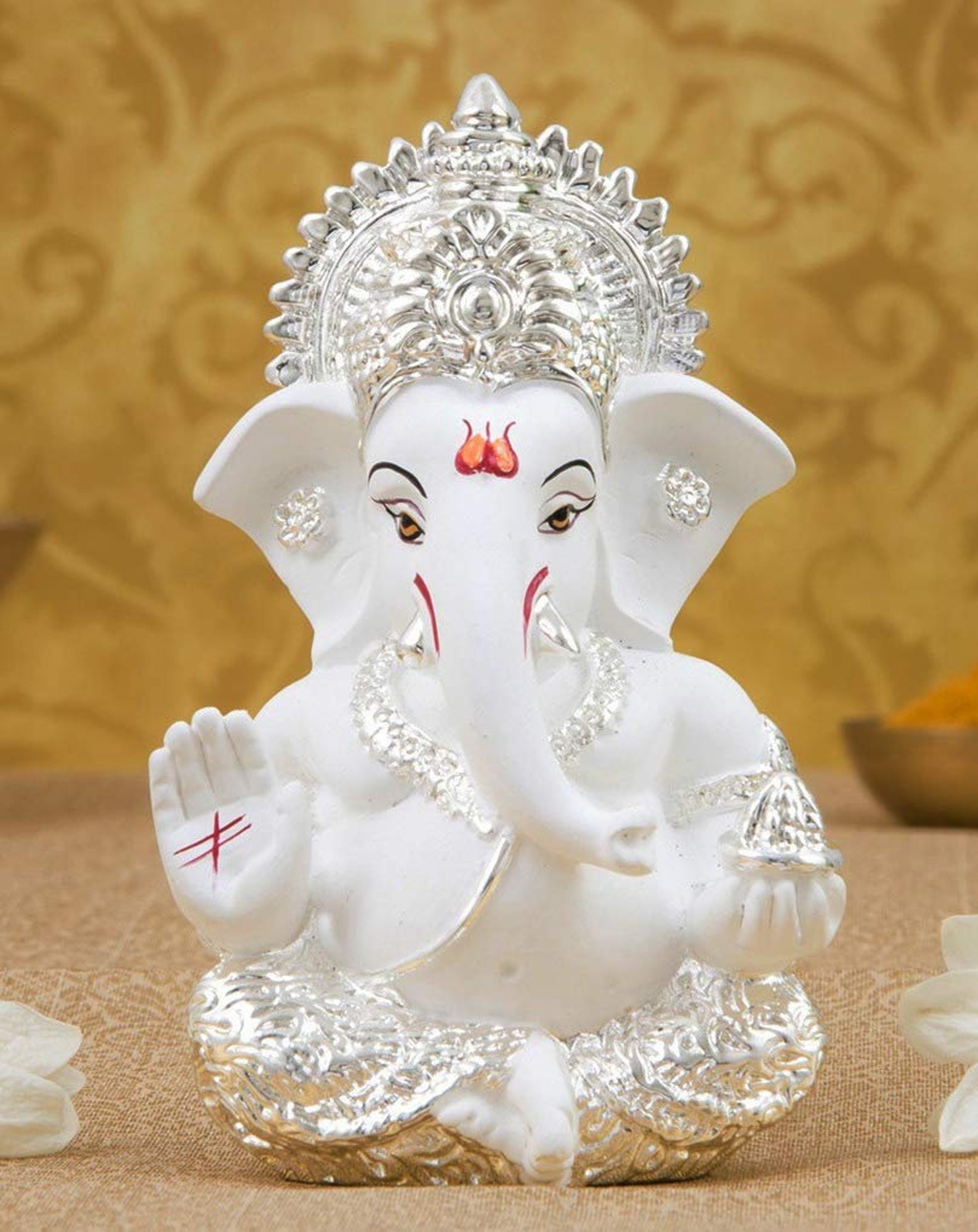 Ceramic Lord Ganesh Idol Small and Elegant Best for Car | Etsy UK