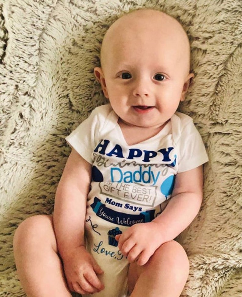 Happy Birthday Daddy Baby Onesie First Time Dad Gift Custom - Etsy
