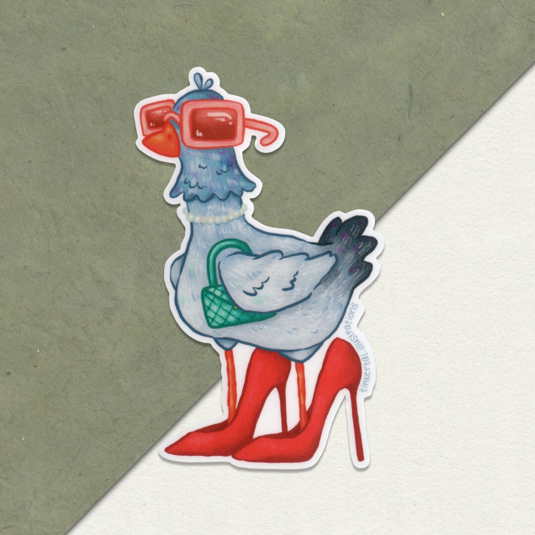 Fancy Pigeon Vinyl Sticker Posh Pigeon, Silly Gift Idea, Garden Party ...