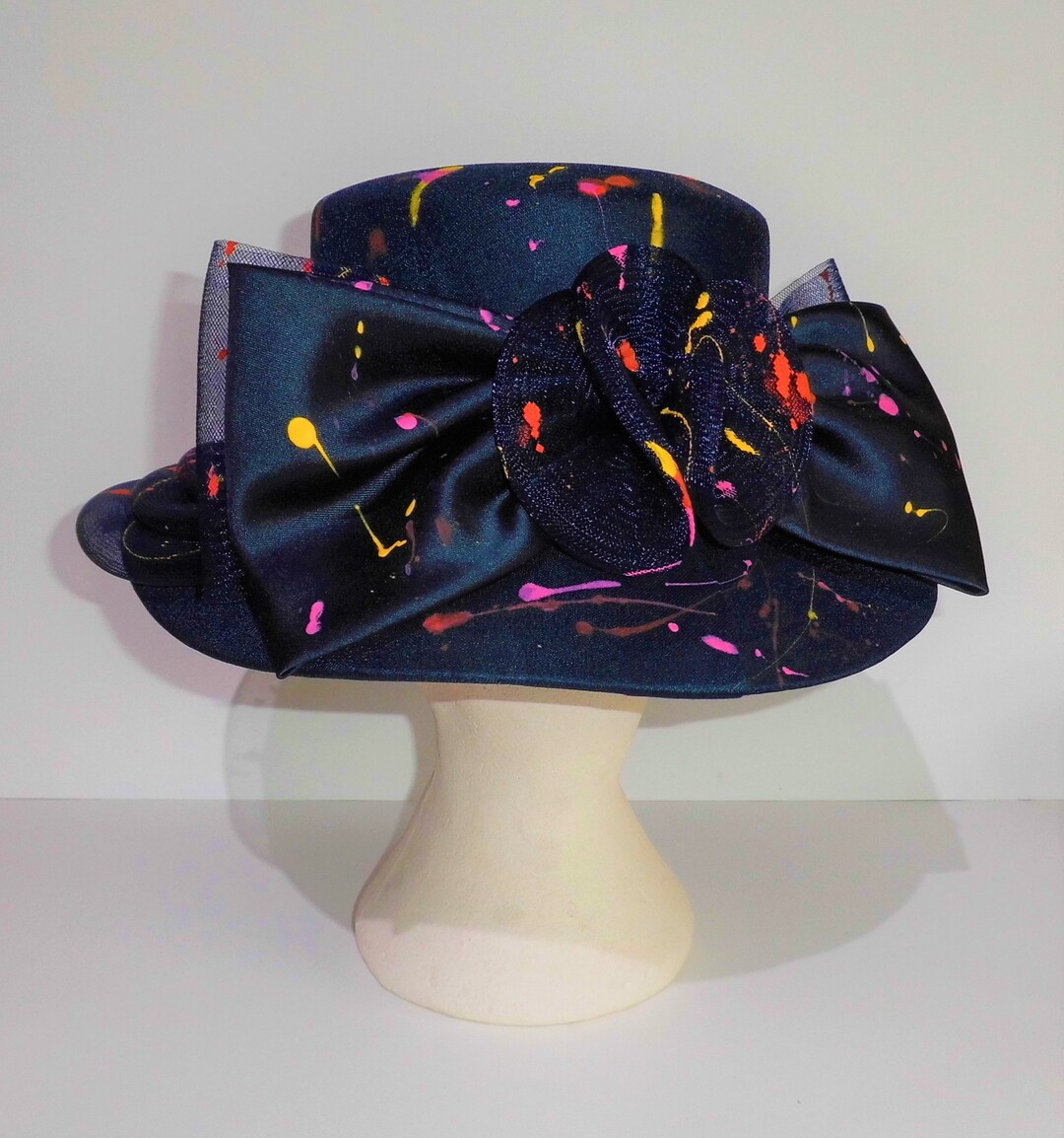 Splatter Hat Hand Painted Quirky Gift / Festival / Ladies Day / Races ...
