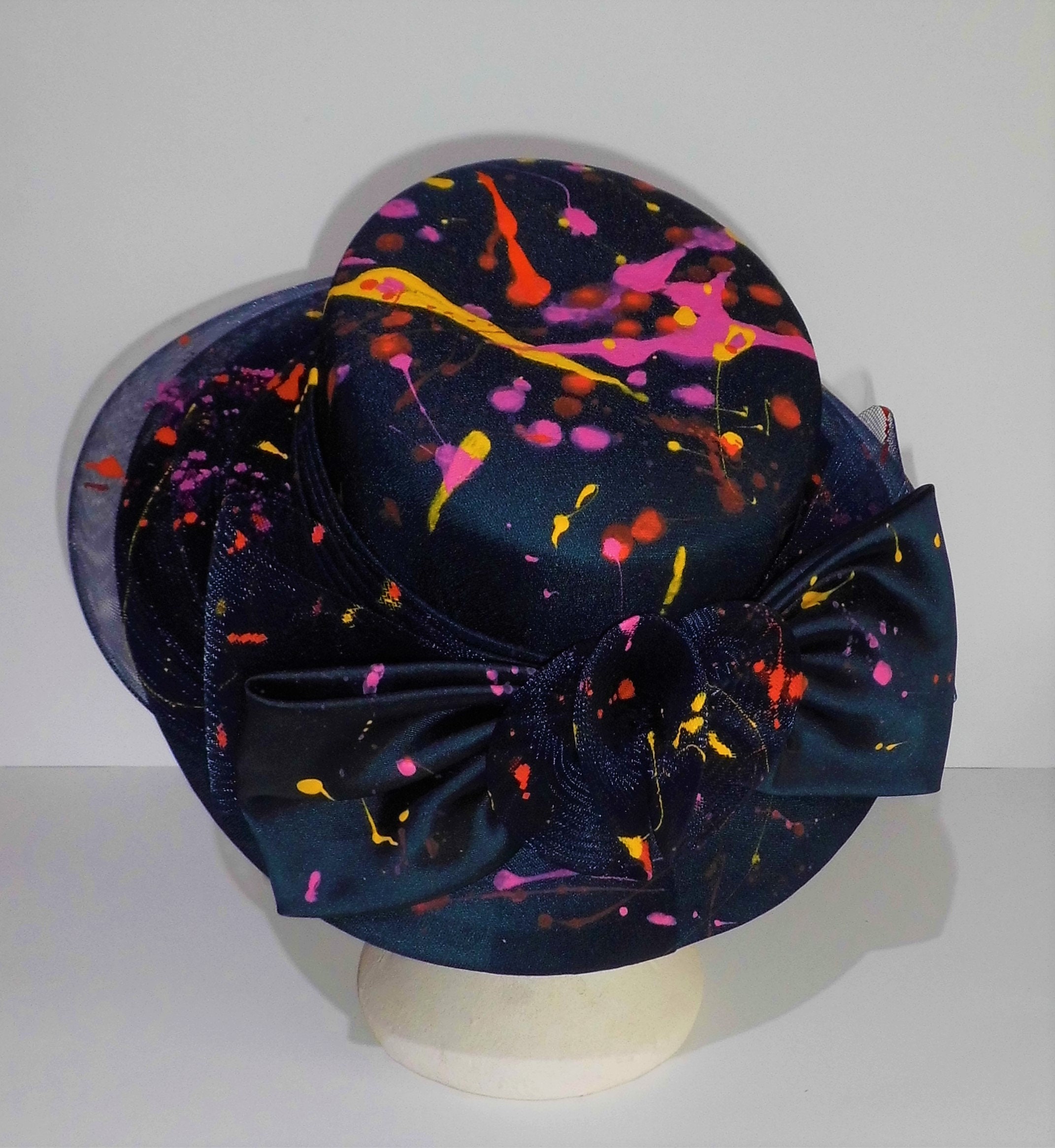 Splatter Hat Hand Painted Quirky Gift / Festival / Ladies Day / Races ...