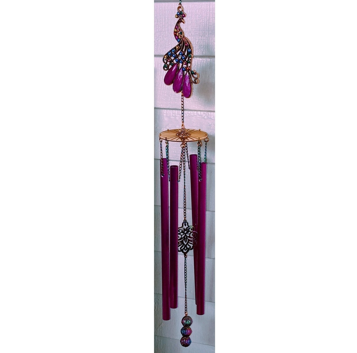Pretty Peacock Petite Purple Wind Chimes - Etsy