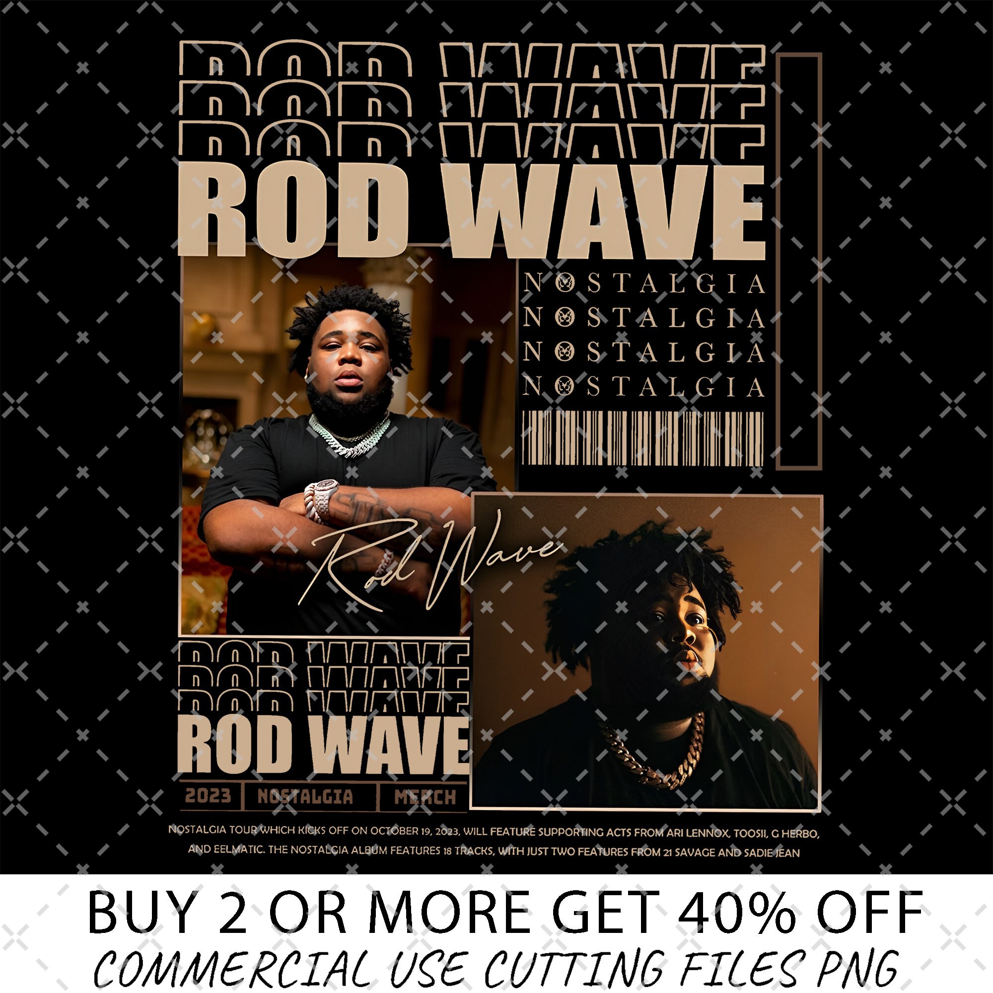 Rod Wave Nostalgia 2023 Rap Music Png, Retro Tour Nostalgia 2023, Rod ...