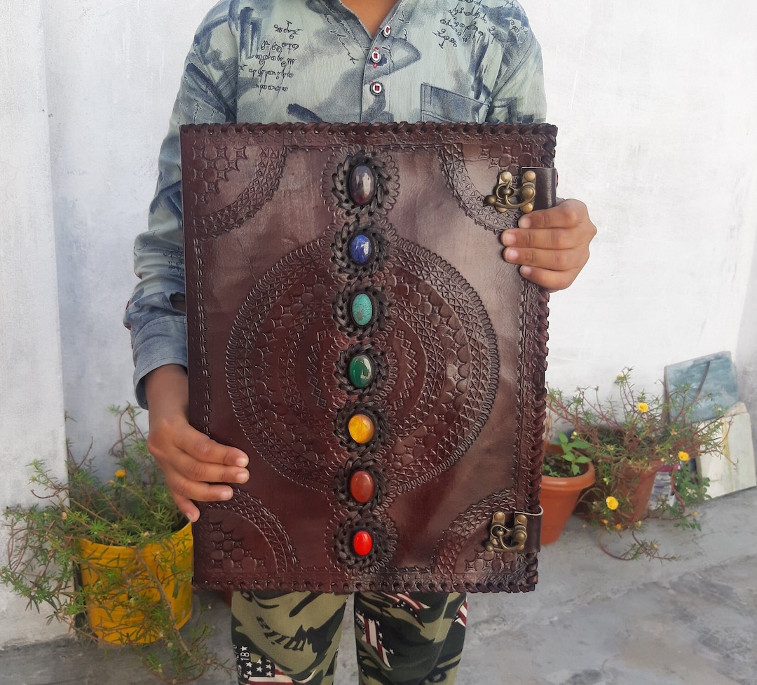 Handmade Leather Journal Spell Book of Shadows Leather Gift Grimoire ...